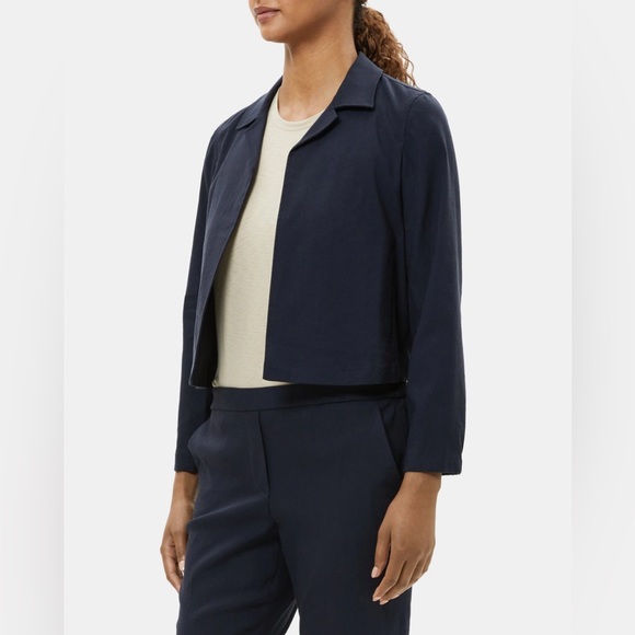 Theory | Jackets & Coats | Nwt Theory Shrunken Jacket In Linen Deep ...